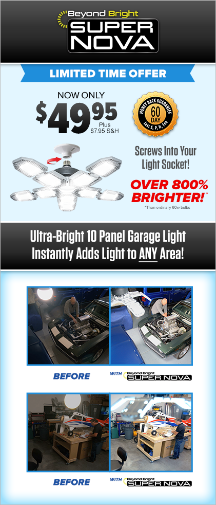 Beyond Bright Super Nova - Ultra-Bright 10 Panel Garage Light Instantly Adds Light to ANY Area!